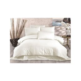 Elizabed Satin-Bettw&auml;sche-Set "Lilyum" in Creme - 51% | Gr&ouml;&szlig;e 200x220 cm | Bettwaesche-bettwaren