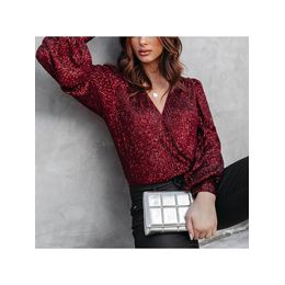 Milan Kiss Bluse in Bordeaux - 68% | Gr&ouml;&szlig;e XL | Damen-blusen