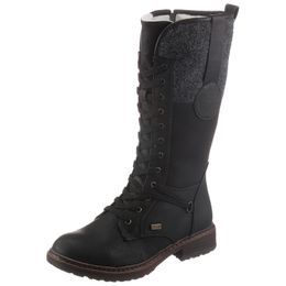 Rieker Damen Schn&uuml;rstiefel , Winterstiefel, Blockabsatz, Warmfutter, mit Tex-Ausstattung schwarz 36 (3,5), Varioschaft