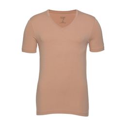 OLYMP Herren OLYMP T-Shirt &raquo;Casual&laquo; V-Ausschnitt, Ideal zum Unterziehen beige S
