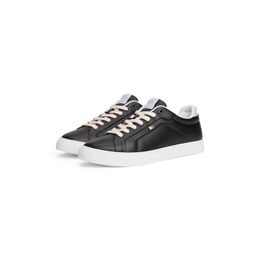 Tommy Hilfiger Damen Plateausneaker &raquo;ICON COURT SNEAKER&laquo; Freizeitschuh, Halbschuh, Schn&uuml;rschuh mit Flaggen-Logo schwarz 41