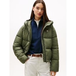 Tommy Jeans Damen Steppjacke &raquo;TJW HOODED PUFFER JACKET&laquo; mit Kapuze gr&uuml;n L (40)