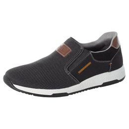 Rieker Herren Slip-On Sneaker Casual Slipper, Freizeitschuh, Schlupfschuh mit Kontrastnaht schwarz 47