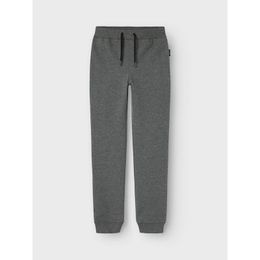 name it Jungen Jogginghose &raquo;NKMSWEAT f&uuml;r Jungen mit verstellbarem Bund und Kordelzug&laquo; unifarben, casual, regular fit, Baumwollmix, Rundhals grau 158, 
