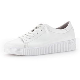 Gabor Damen Slip-On Sneaker , Freizeitschuh, Halbschuh, Schn&uuml;rschuh, elastische Schn&uuml;rsenkel wei&szlig; 41