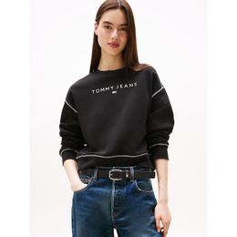 Tommy Jeans Damen Sweatshirt &raquo;TJW RLX CRP STITCH LINEAR CREW&laquo; schwarz S (36)