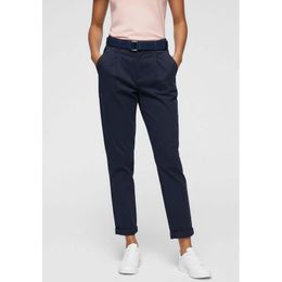Delmao Damen DELMAO Chinohose mit passendem G&uuml;rtel blau 36, N-Gr