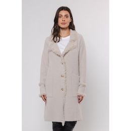 Rino & Pelle Rino & Pelle Damen Longstrickjacke &raquo;CATENA&laquo; mit Fransendetails und Kn&ouml;pfen grau S (36)