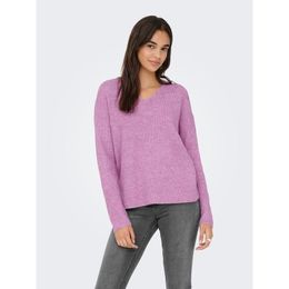 Only Damen Only &raquo;ONLCAMILLA V-NECK L/S PULLOVER KNT NOOS&laquo; Materialmix, regular fit L
