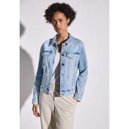 Street One Damen Street One Jeansjacke ohne Kapuze im Bleached-Look und mit Knopfleiste 44
