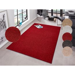 Hanse Home Teppich &raquo;Pure 100 Kurzflor&laquo; rechteckig 13 mm H&ouml;he Kurzflor, uni, umkettelt, L&auml;ufer, Wohnzimmer, Kinderzimmer, Flur rot Kunstfaser