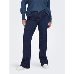 Only Carmakoma Damen Only CARMAKOMA Bootcut-Jeans &raquo;CARTHUNDER LIFE MID PUSH UP FLARED DNM&laquo; blau 42, L&auml;nge 32