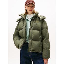 Tommy Jeans Damen Steppjacke &raquo;TJW ALASKA GRID DOWN JACKET EXT&laquo; mit Kapuze gr&uuml;n L (40)
