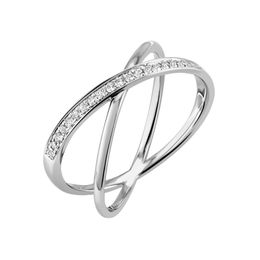 Firetti Damen Fingerring &raquo;Schmuck Geschenk Silber 925 Silberring Kreuz&laquo; mit Zirkonia (synth.) silber