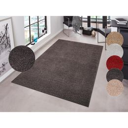 Hanse Home Teppich &raquo;Pure 100 Kurzflor&laquo; rechteckig 13 mm H&ouml;he Kurzflor, uni, umkettelt, L&auml;ufer, Wohnzimmer, Kinderzimmer, Flur grau Kunstfaser