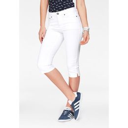 Arizona Damen Caprijeans &raquo;mit Schlitz am Saum&laquo; schmale Passform, mit stylischen Nieten, hohe Taille wei&szlig; 54, N-Gr