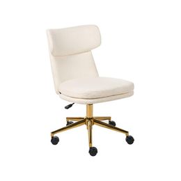 Beliani B&uuml;rostuhl GRANBY in Wei&szlig;/Gold - (W) 58 x (H) 77 x (L) 58 cm | Gr.: onesize