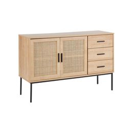 Beliani Sideboard PASCO in Braun/Schwarz - (W) 120 x (H) 77 x (L) 39 cm | Gr.: onesize