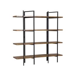 Beliani B&uuml;cherregal COMPTON in Braun/Schwarz - (W) 160 x (H) 165 x (L) 36 cm | Gr.: onesize