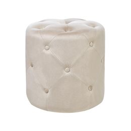 Beliani Pouf COROLLA in Wei&szlig; - (W) 40 x (H) 40 x (L) 40 cm | Gr.: onesize