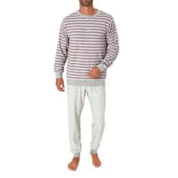 Normann langarm Frottee Schlafanzug Pyjama B&uuml;ndchen - 82247 in grau | Gr.: 54