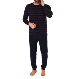 Normann langarm Frottee Schlafanzug Pyjama B&uuml;ndchen - 82287 in marine/rot | Gr.: 54
