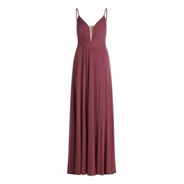 Vera Mont Abendkleid mit Lurexfaden in Grey/Dark Red | Gr.: 40