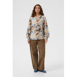 Culture Langarm-Bluse CUhizzy Relaxed fit in Brown/Blue Splash | Gr.: XL