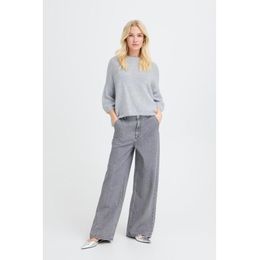 b. young Strickpullover halbarm BYOTIA Box fit in Light Grey Melange | Gr.: XL