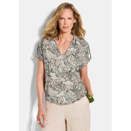 GOLDNER Blusenshirt mit Paisley-Muster in stein / gemustert | Gr.: 52