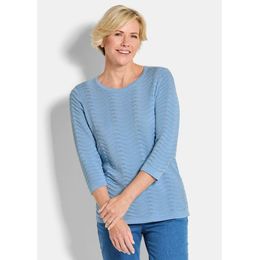 GOLDNER Sommerpullover mit Wellenstruktur in hellblau | Gr.: 42