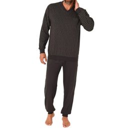 Normann Schlafanzug langarm Pyjama B&uuml;ndchenStreifen - 78040 in dunkelgrau | Gr.: 56