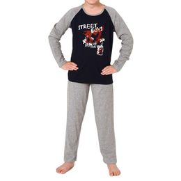Normann Pyjama langarm Schlafanzug CollegeLook - 74142 in marine | Gr.: 152