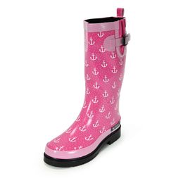 MADSea Gummistiefel Anchor High in Pink mit wei&szlig;en Ankern | Gr.: 37