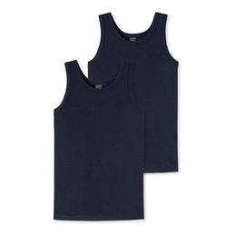Schiesser Tank-Tops 2er-Pack Basic Kids in nachtblau | Gr.: 176