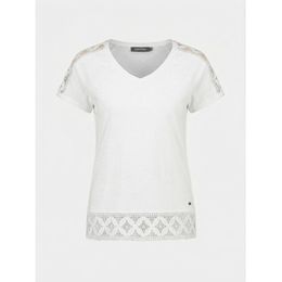 KOROSHI Details des kurz&auml;rmeligen T-Shirts der Damen in wei&szlig; | Gr.: L
