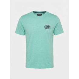 KOROSHI Crew t-shirt baumwolle druck-emb in grun | Gr.: S