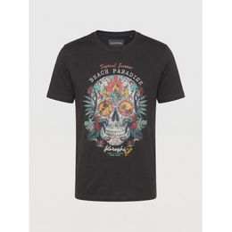 KOROSHI Crew t-shirt baumwolle druck-emb in anthrazit | Gr.: L