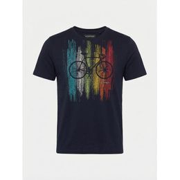 KOROSHI Crew t-shirt baumwolle druck-emb in blau | Gr.: XL