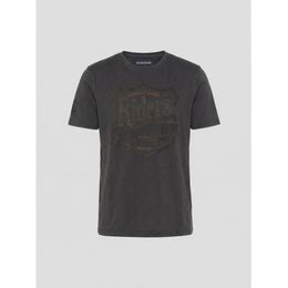 KOROSHI Crew cotton print-emb washed t-shirt in Schwarz | Gr.: L