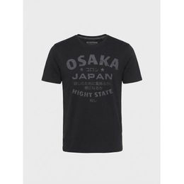KOROSHI Crew t-shirt baumwolle druck-emb in Schwarz | Gr.: XL