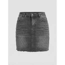 KOROSHI Damen-Nieten mit Jeansrock in Schwarzer denim | Gr.: 44
