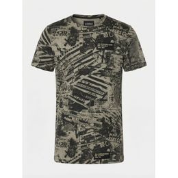 KOROSHI Crew cotton all over t-shirt in khaki | Gr.: S