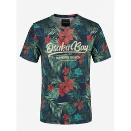 KOROSHI Crew cotton all over sommer t-shirt in bunt | Gr.: S