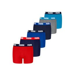 Puma Boxershort 6er Pack in Rot/Blau/Grau | Gr.: 170/176
