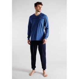 Tom Tailor Pyjama Maine in blau-mittel-uni | Gr.: 50