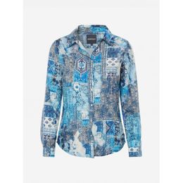 KOROSHI Damenhemd-Kaschmirmuster in blau | Gr.: M