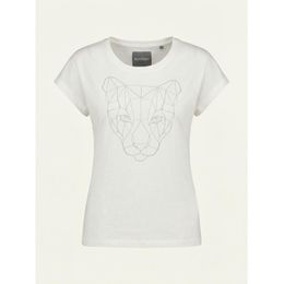 KOROSHI Damen-T-Shirt mit Tierglitzer in wei&szlig; | Gr.: XL