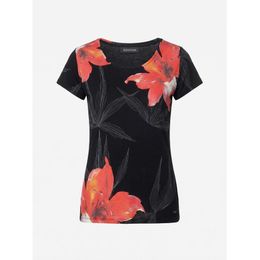 KOROSHI Damen-T-Shirt mit bedruckten kurzen &Auml;rmeln in Schwarz | Gr.: S