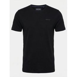 KOROSHI Basic fancy cotton crew t-shirt in Schwarz | Gr.: L